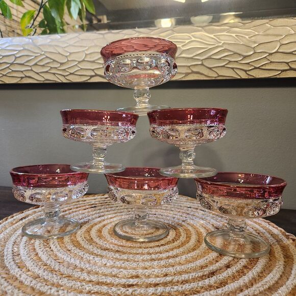 Indiana Glass | Dining | Vintage Indiana Glass Ruby Red Kings Crown ...